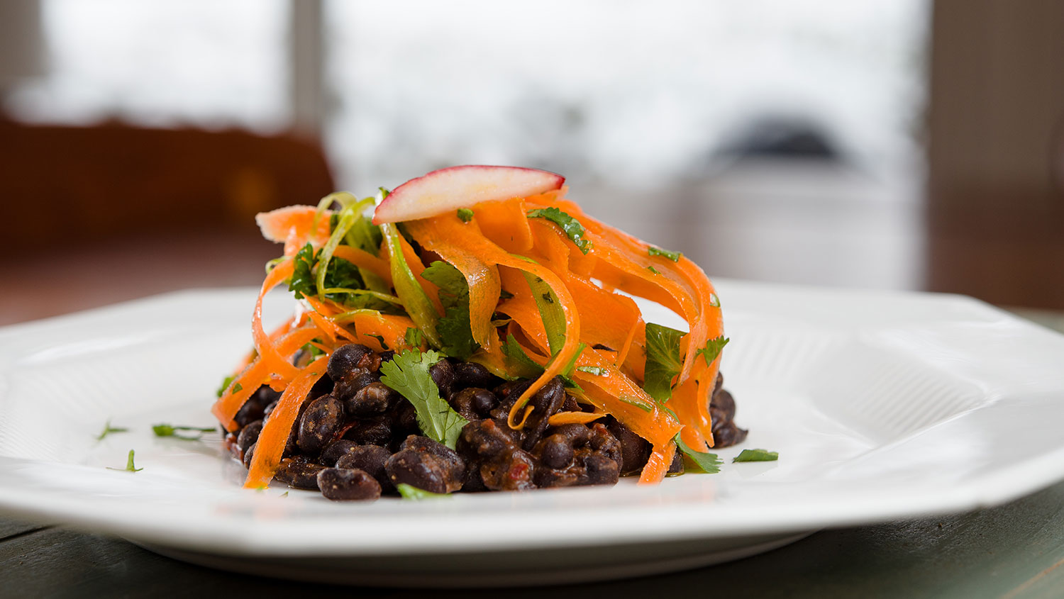 Shaved Spring Vegetable Salad with Black Beans