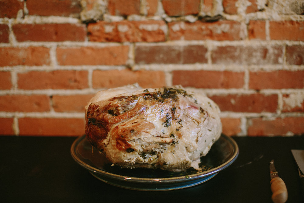 Herb and Garlic-Rubbed Clay-Baked Turkey